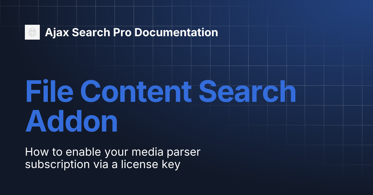 File Content Search Addon | Ajax Search Pro Documentation